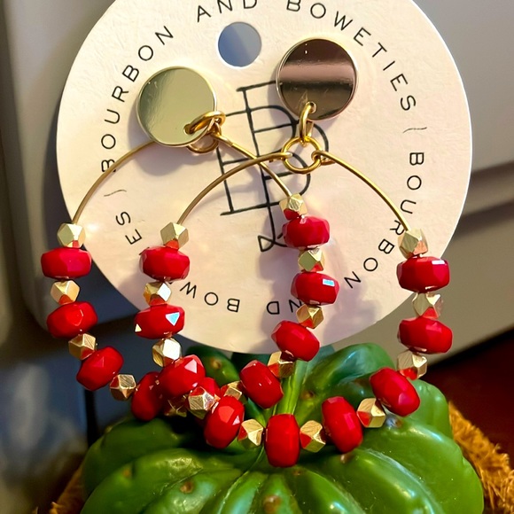 Bourbon and Bowties | Jewelry | Bourbon Boweties Red Crystal Chloe Earrings | Poshmark